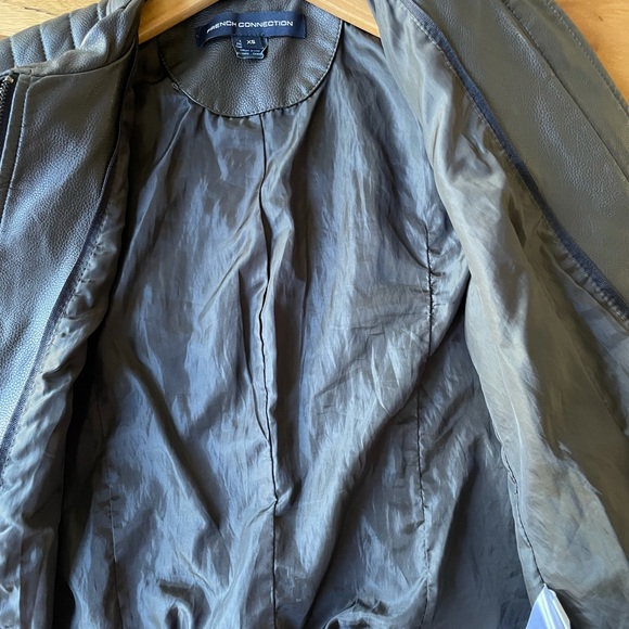 French Connection | Jackets & Coats | French Connection Green Leather ...